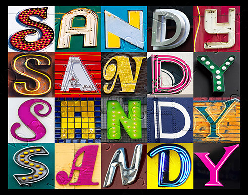 SANDY Name Poster featuring photos of actual sign letters | eBay