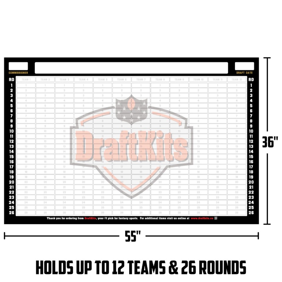 Fantasy Football Draft Board Kit 2025 - IMAGE Player Stickers & Draft ...