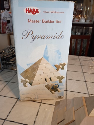 HABA Master Builder Set PYRAMID Building Blocks with Box & Instructions ...