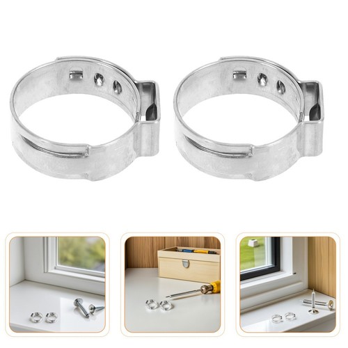 100 Pcs Tighten The Crimp Ring Clip Hose Clamp Clamps Stainless Steel ...