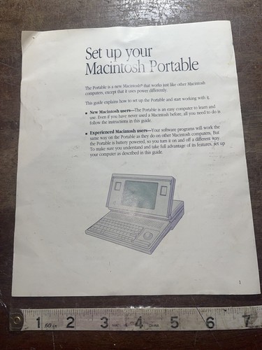 Apple Macintosh Portable Computer Set Up Sheet Manual | eBay