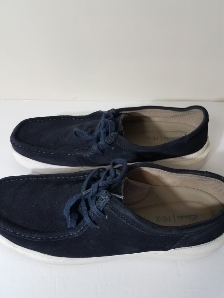 Clark Men's MI-X Wallabees Navy Blue Suede Moc Toe Casual Shoes Size 12 ...