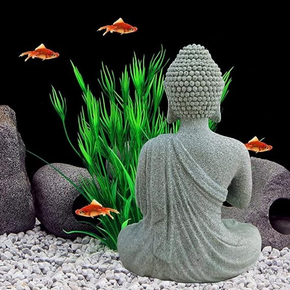 Craft Fish Tank Statue Sandstone Buddha Figurine Fish Tank Accessories ...