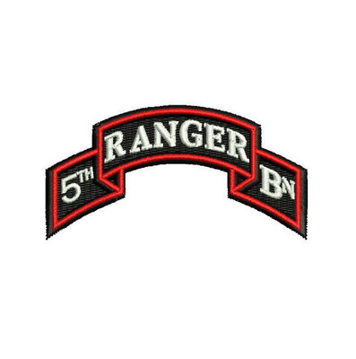 US 5th Ranger Battalion BN Scroll and optional Ranger Tab EMBROIDERED ...