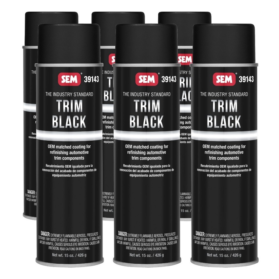 SEM 39143 Case of Trim Black Automotive Trim Finish Restoration 15 oz ...