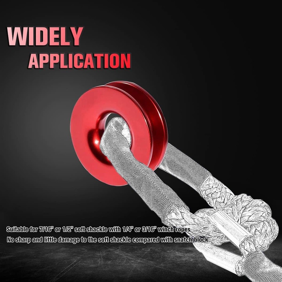 1pc Recovery Ring Snatch Block Pulley Heavy Duty fit Soft Shackle Tow ...
