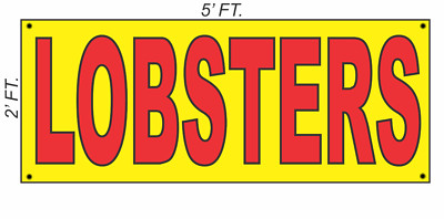 Giant LOBSTERS Banner Sign 2x5 Yellow & Red Bright High Visibility! | eBay
