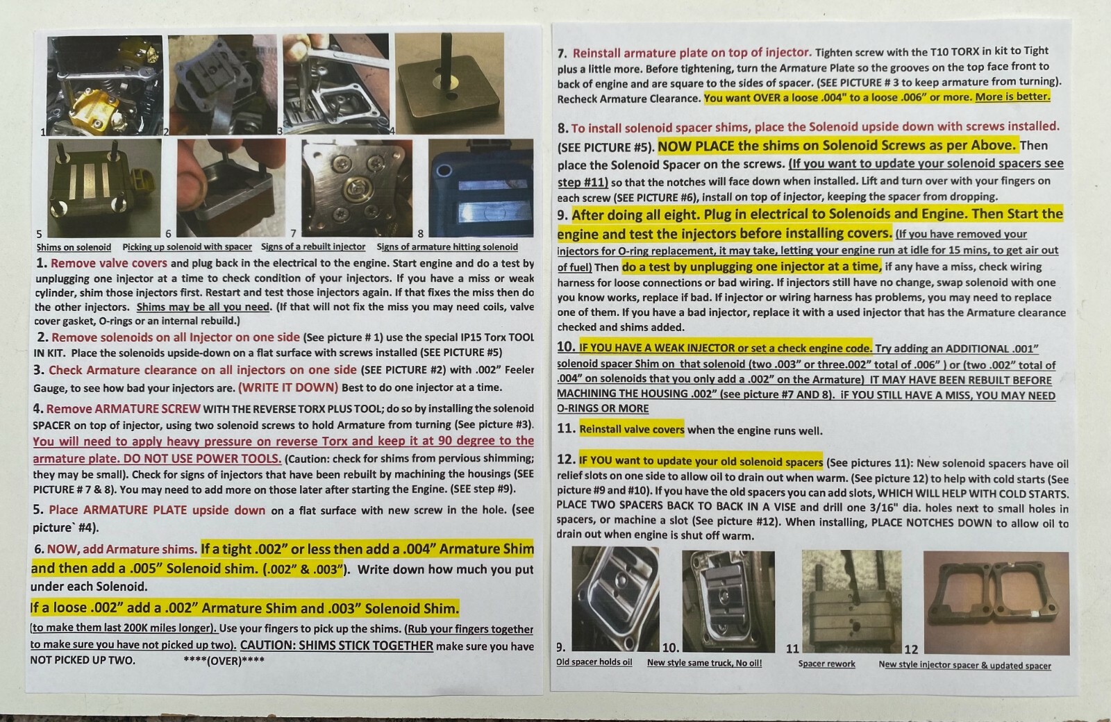 94-03 7.3 POWERSTROKE injector repair KIT w/ external seals, screws ...