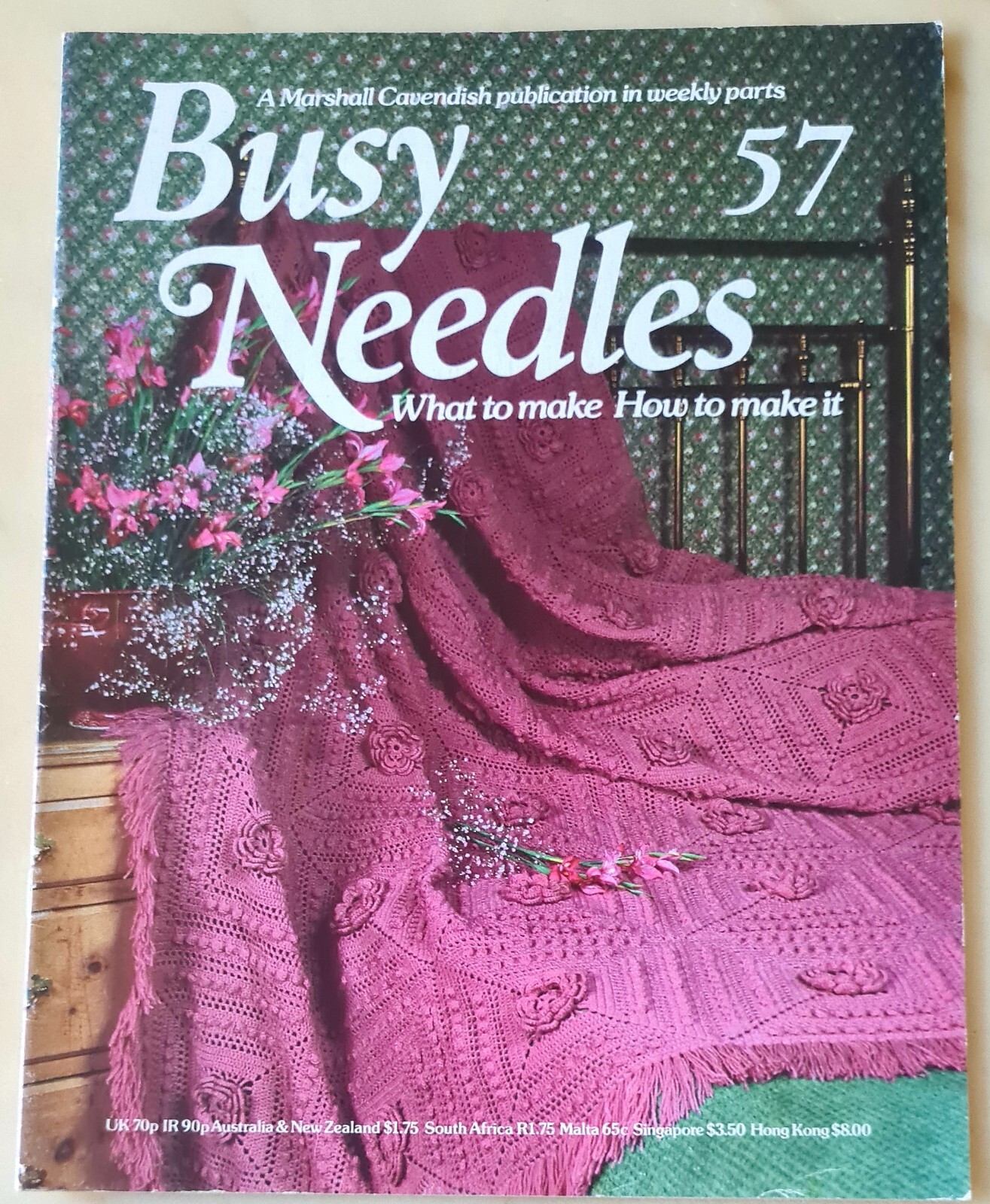 1980s Drop Waist Dress 3d Flower Bedspread Busy Needles 57 Knitting ...