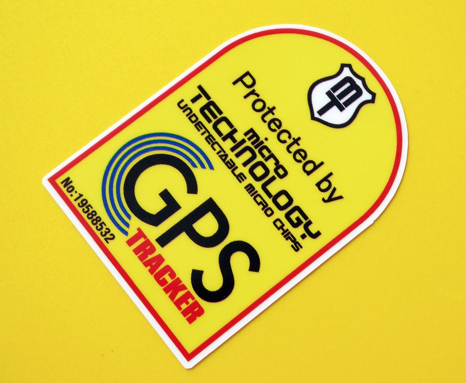 MOTORBIKE GPS TRACKER UNDETECTABLE CHIP anti theft SECURITY stickers ...