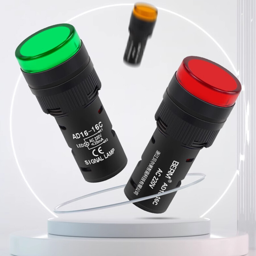 16/22mm Pilot Light LED Indicator Warning Lamp Panel Mounting 12V 24V ...