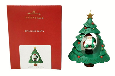 Hallmark 2021 Spinning Santa Tree Keepsake Xmas Ornament NIB | eBay