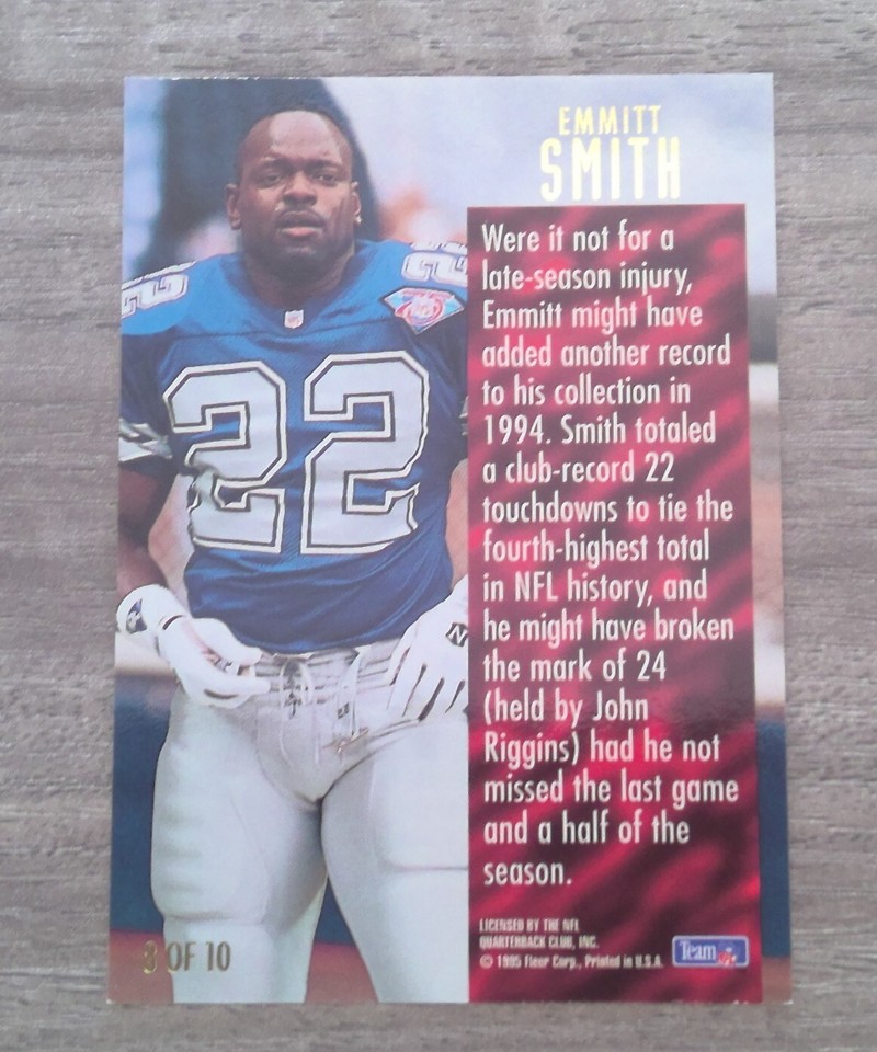 Emmitt Smith 1995 Fleer Ultra Touchdown King Card #8 Dallas Cowboys HOF ...