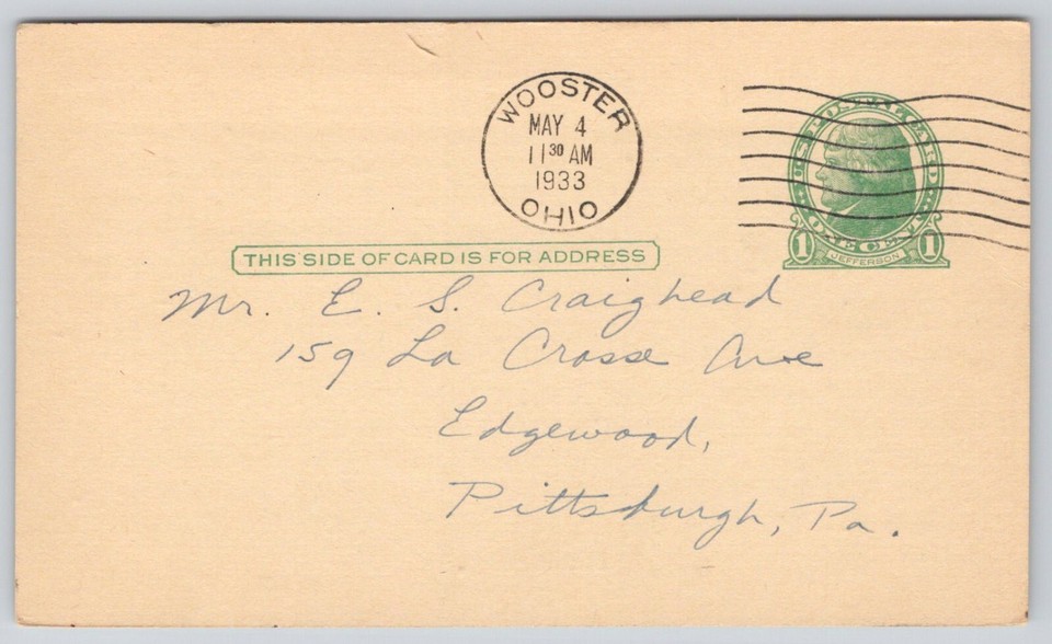 College of Wooster Color Day Wooster OH Postcard 1933 | eBay