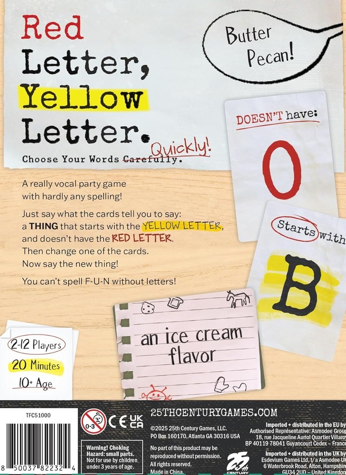 25th Century Games, Red Letter Yellow Letter - for Ages 10 and Up, 2 ...