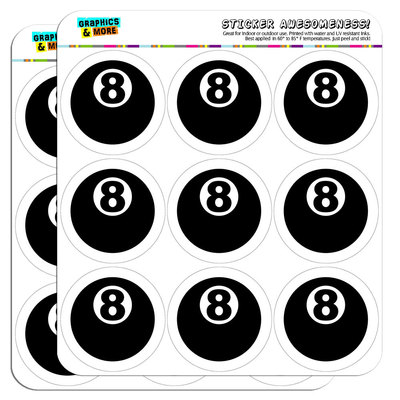 Eight Ball Pool Billiards 2" Scrapbooking Crafting Stickers | eBay