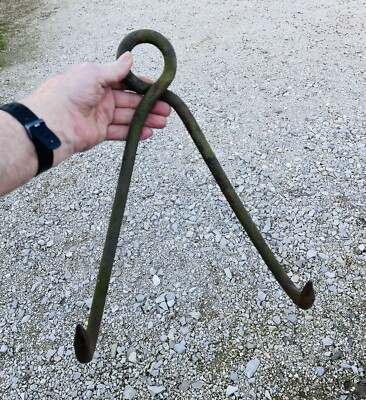 Primitive Hunter Farm Butchers Double Meat Hook Hand Forged 5/8” Steel ...