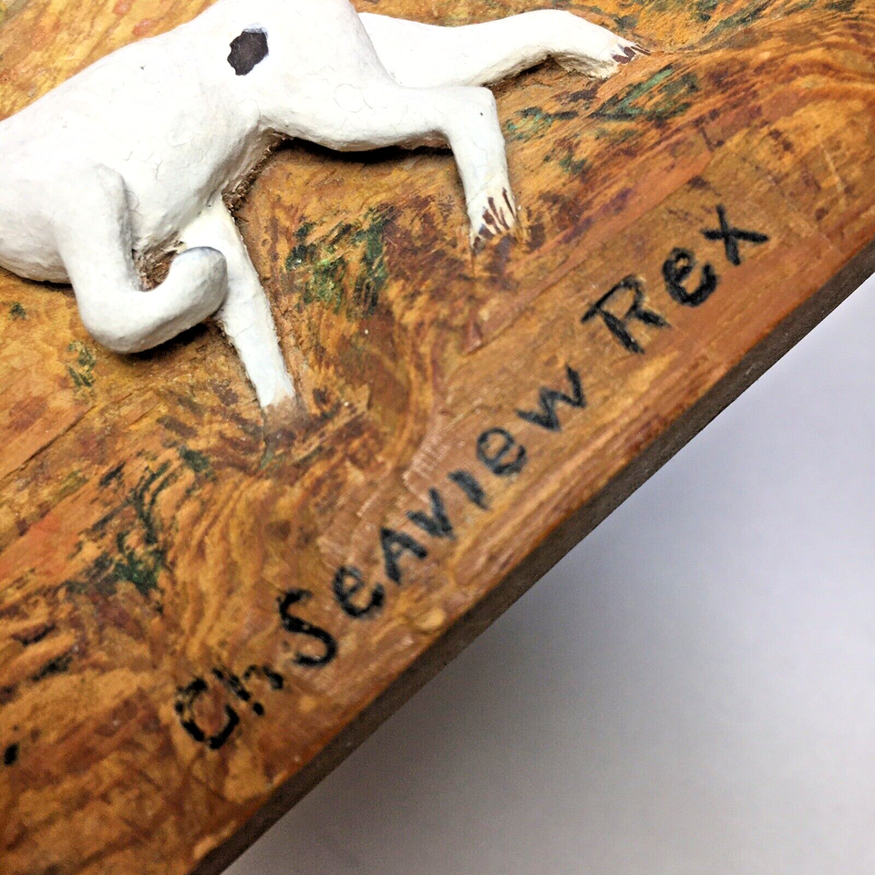 Vtg Ch. Seaview Rex Quail Hunting Pointer Bird Dog Wood Relief Carving ...