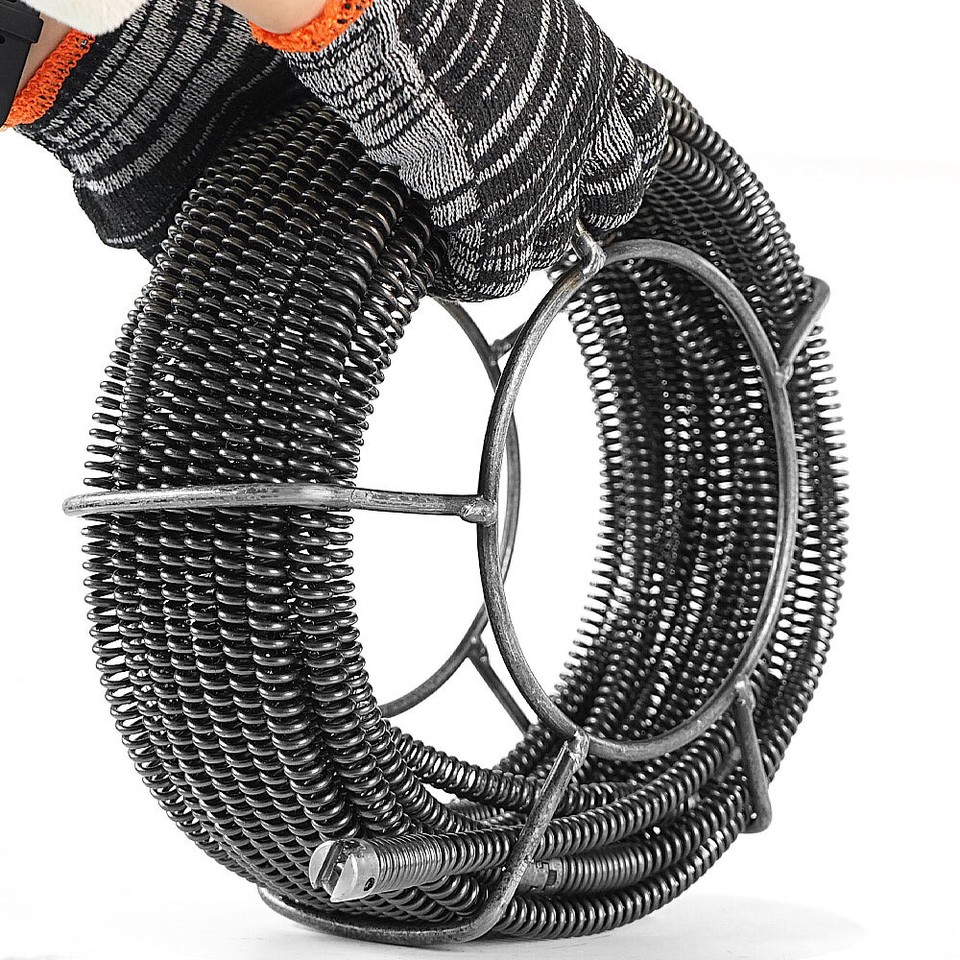 60Ft Drain Cable Sewer Cable 5/8In Drain Cleaning Cable Auger Snake ...
