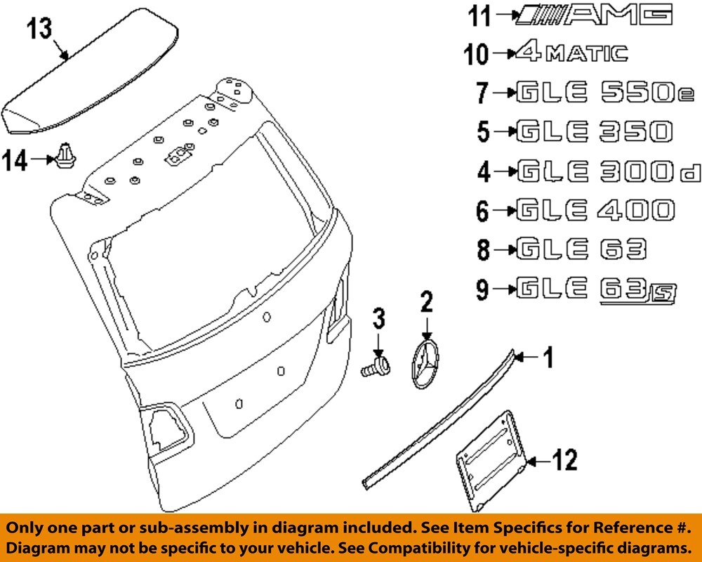 Mercedes MERCEDES-BENZ OEM Liftgate Tailgate Hatch-Handle Molding ...