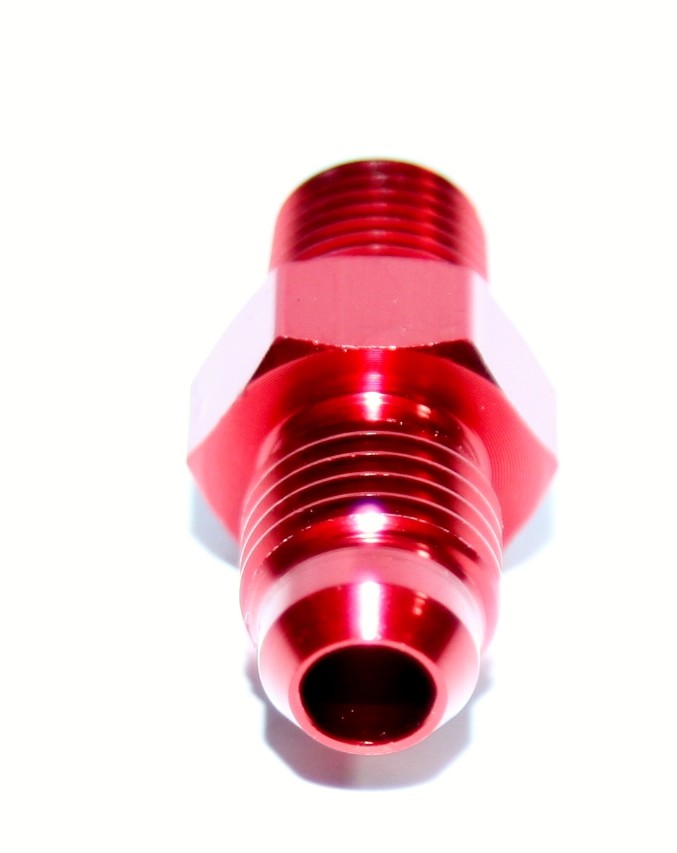 4AN AN-4 TO 1/8" NPT Male Thread Aluminum Anodized Fitting Adapter RED ...