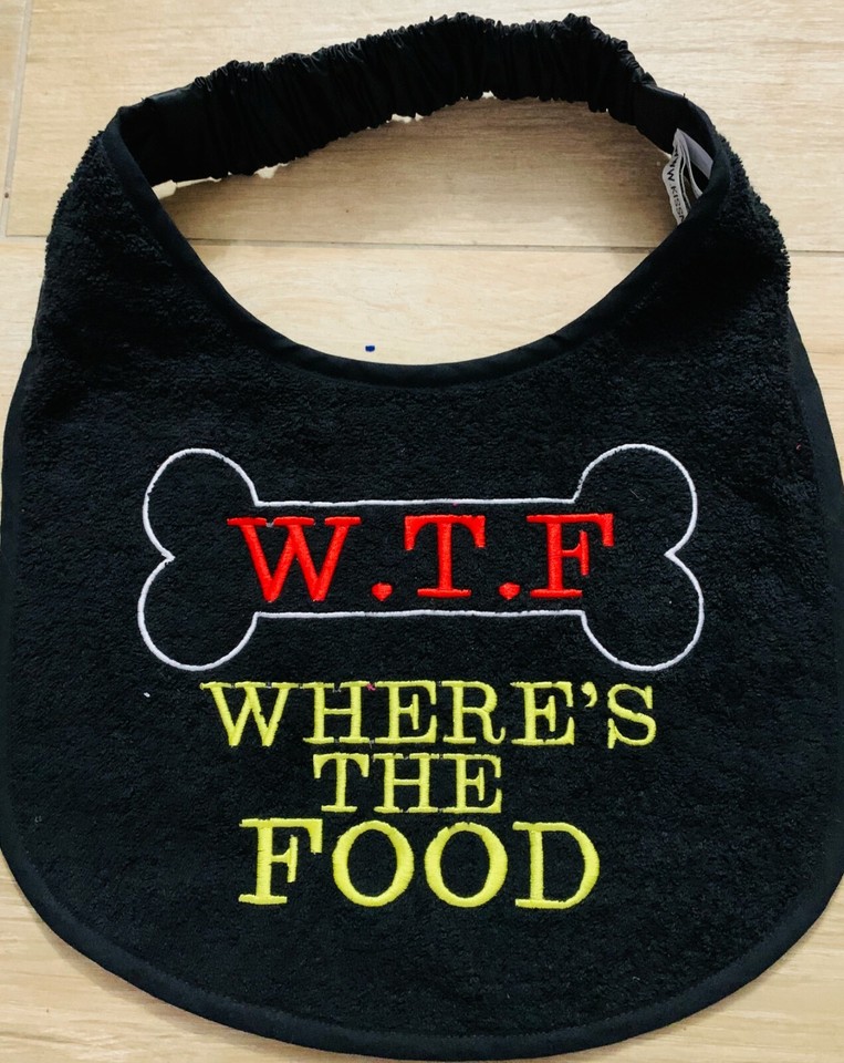 BIG DOG SLOBBER BIB W.T.F NEWFOUNDLANDS, ST BERNARDS & ALL SLOBBERY ...