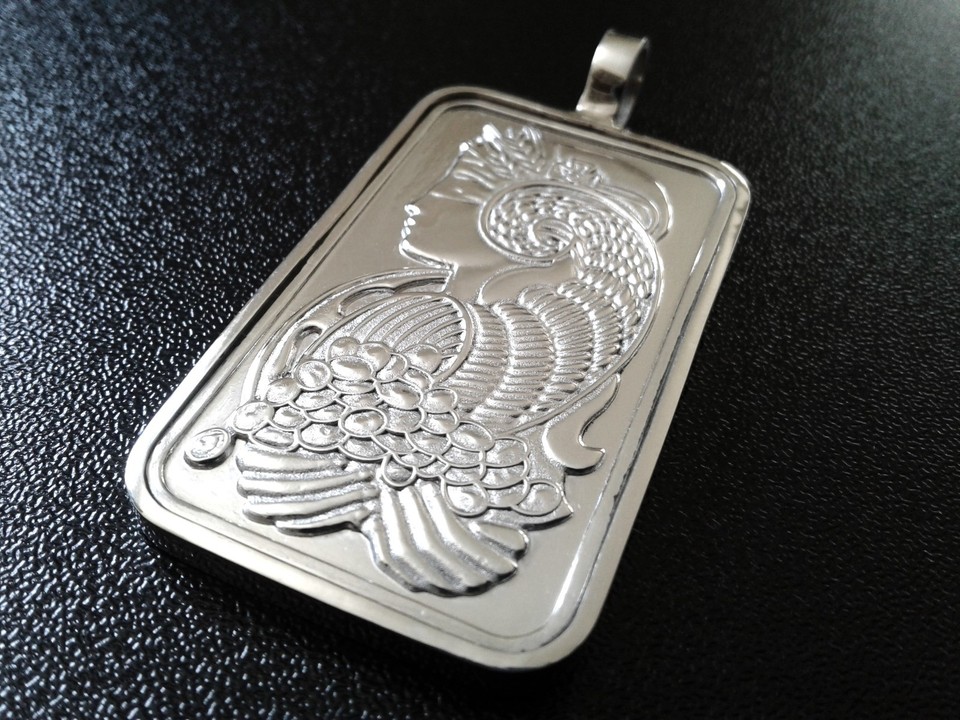 Pamp Vintage Lady Fortuna 1 Ounce Fine Silver Bar on Sterling Silver ...