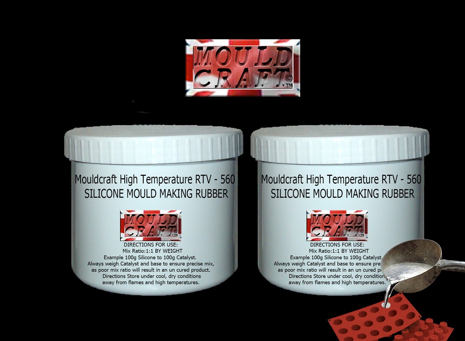 MOULDCRAFT HT-RTV 560 Shore A60 1kg HIGH TEMPERATURE SILICONE MOULD ...