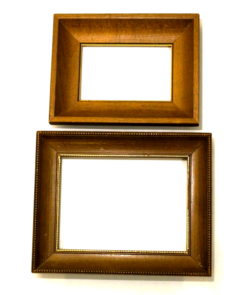 MCM Vintage Wood Picture Frames Wall Hanging Set 2 | eBay