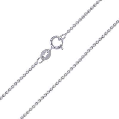 14K Solid White Gold Rolo Necklace Chain 0.9mm 16-24" - Cable Link ...