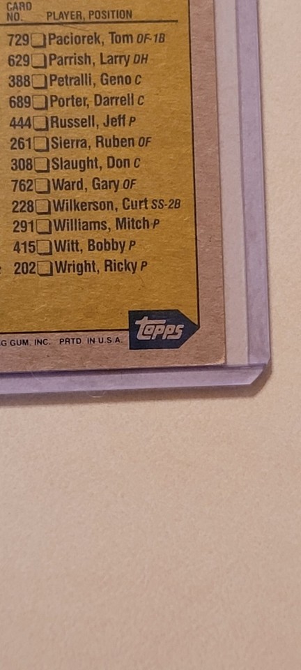 1987 Topps MANAGER Bobby Valentine Texas Rangers 118 NEAR MINT ERROR ...