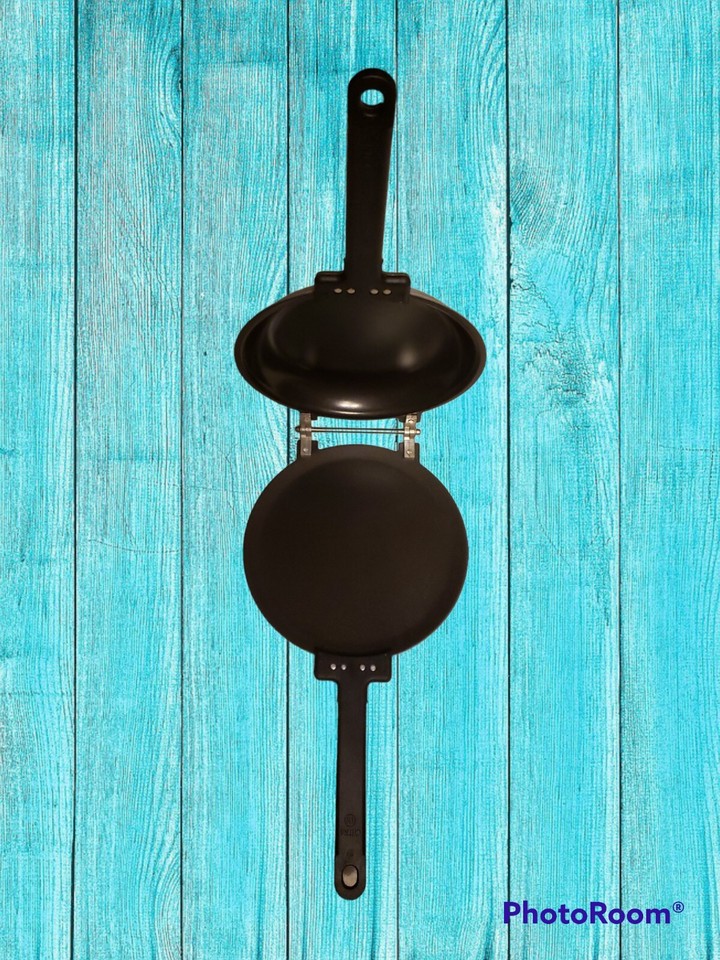 Perfect Pancake Pan Double Sided Hinged Pan Aluminum non stick Crepe ...