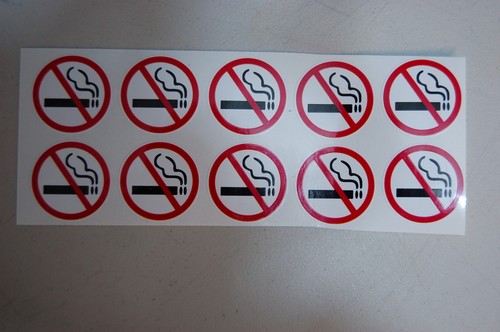 No SMOKING vinyl decal stickers bulk packages window taxi bus safety ...