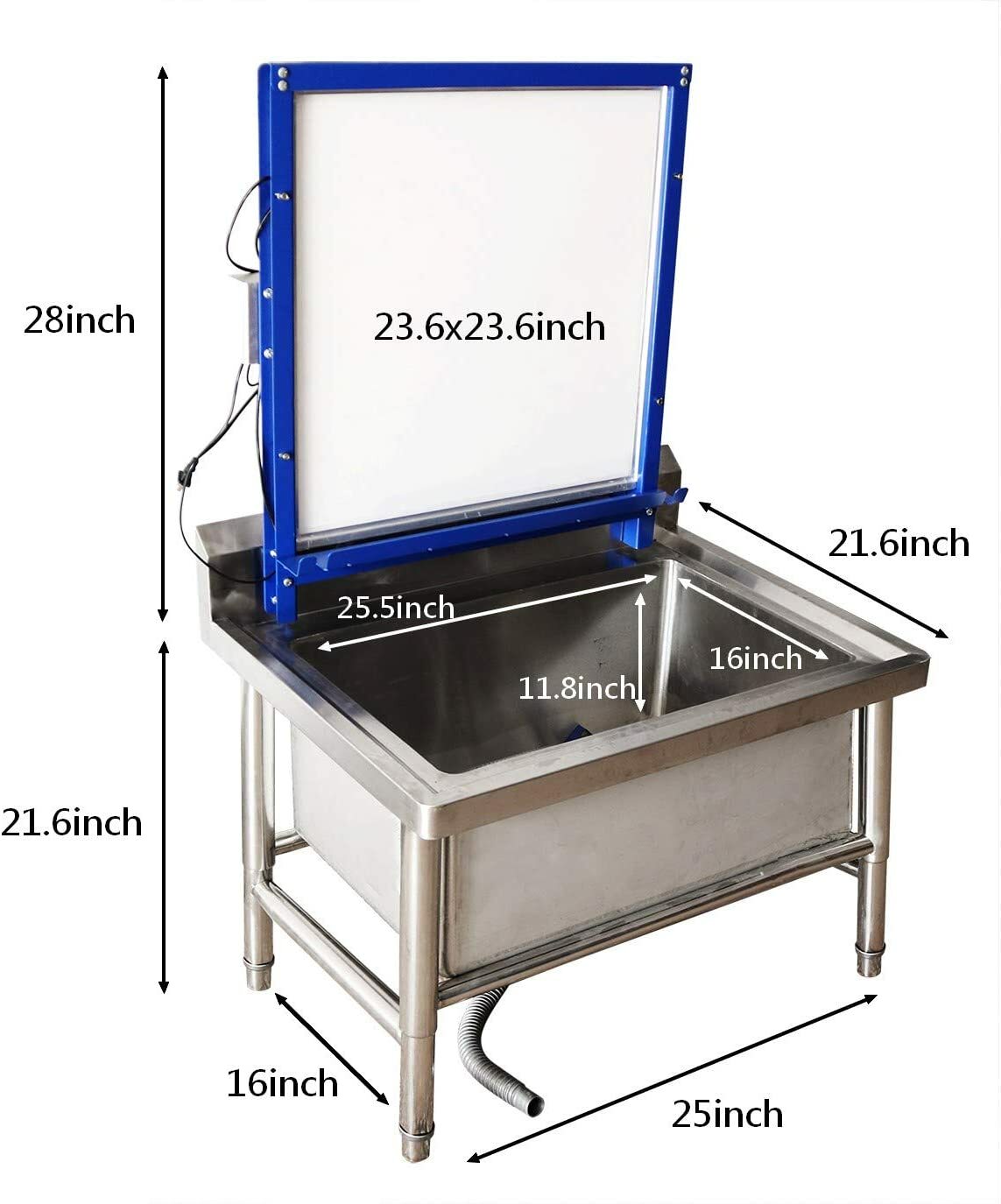1 PC Screen Printing Washout Tank Screen Frame Washing Booth w ...