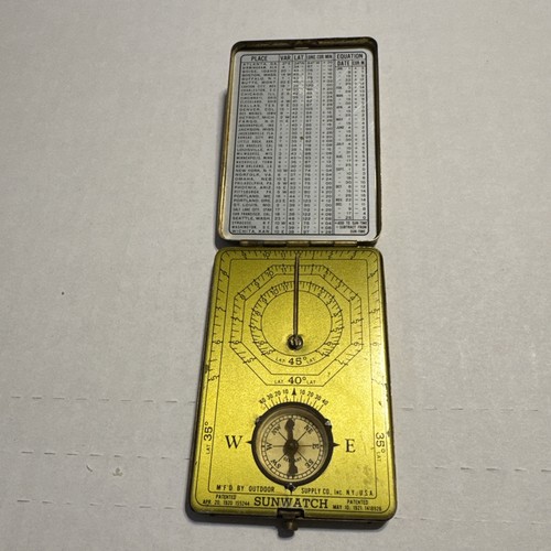 Antique Sunwatch Outdoor Supply Co. New York Brass Compass Sun Dial ...