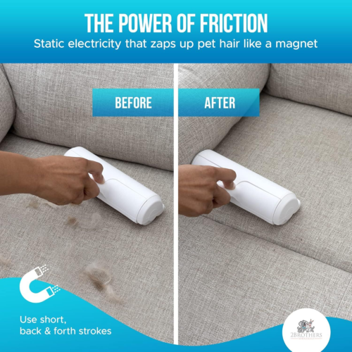 Couch Pet Hair Removal Tool and Roller - Reusable, Easy-to-Clean Dog ...