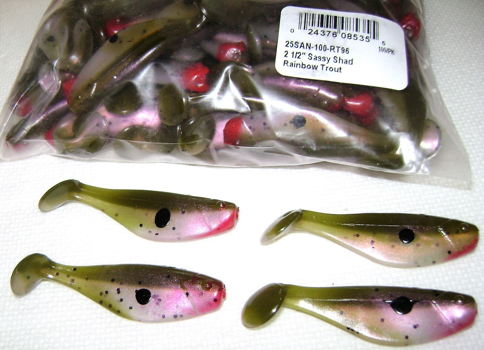 MISTER TWISTER 100 PACK NATURE SERIES 2 1/2 INCH SASSY SHAD LURES ...