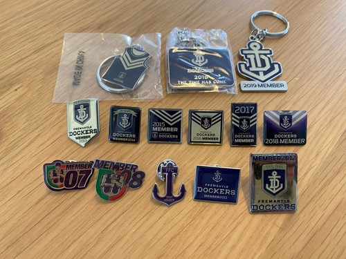 2007 - 2019 Fremantle Dockers AFL Football Club Members Pins / Badges ...