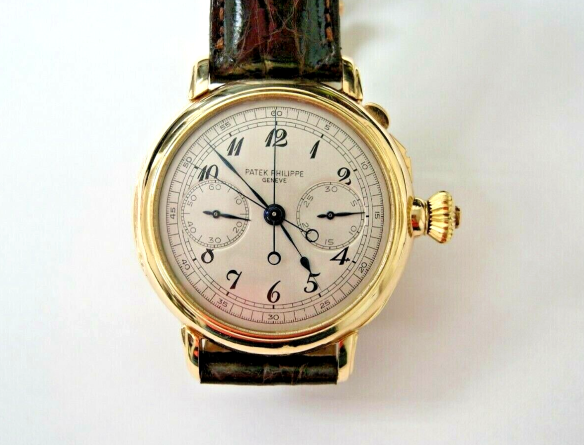 PATEK PHILIPPE ANTIQUE SPLIT SECOND CHRONOGRAPH 18K GOLD 44 MM TRIPLE ...