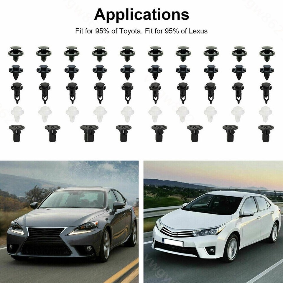 For TOYOTA & LEXUS Trim Panel Clips Bumper Fender Push Pin Rivet 7 8 ...