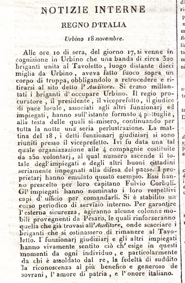 RR48-IL Courier Milanesa 1813-ASSALTO Briganti A Urbino | eBay