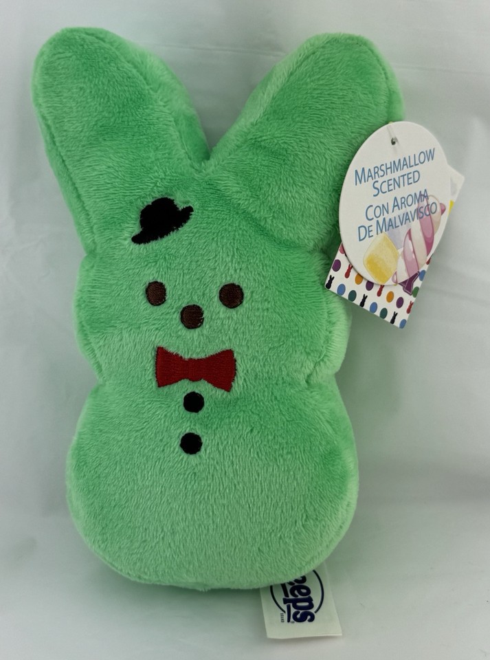 Peeps Top Hat with Bow Tie Green Bunny Marshmallow Scented Plush 6 ...