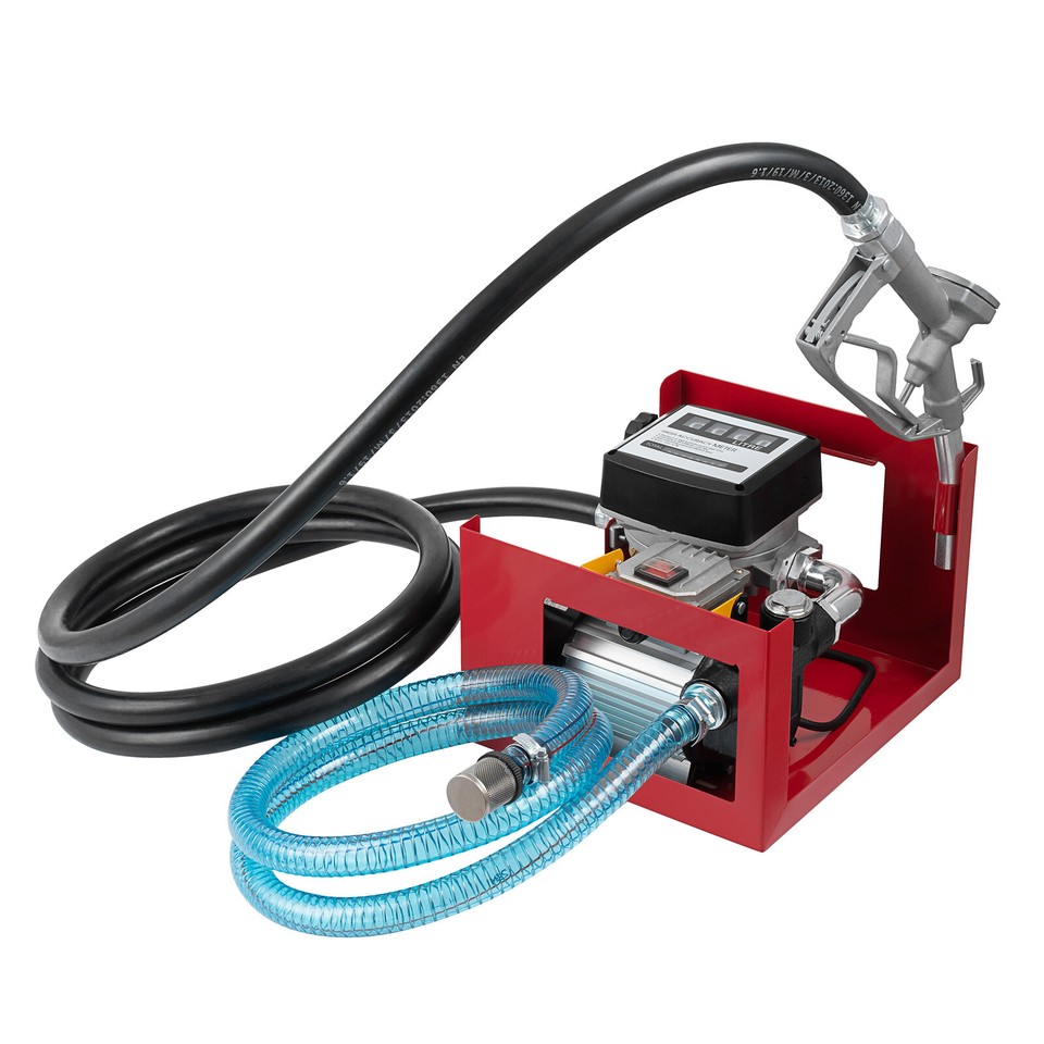 110V Electric Diesel Oil Fuel Transfer Pump w/ Display Meter & Fuel ...