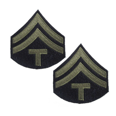 Pair of Technician 5th Grade Stripes Olive - WW2 Repro American Rank ...