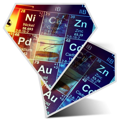 2 x Diamond Stickers 7.5 cm - Periodic Table of Elements Science #24003 ...
