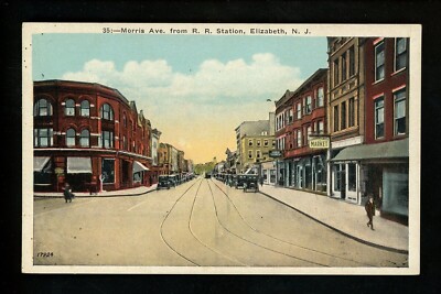 New Jersey NJ postcard Elizabeth, Morris Ave from Railroad Station | eBay