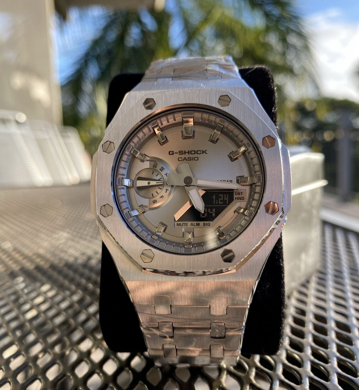 New Casio G-Shock GA2100 Custom MOD All SILVER Color