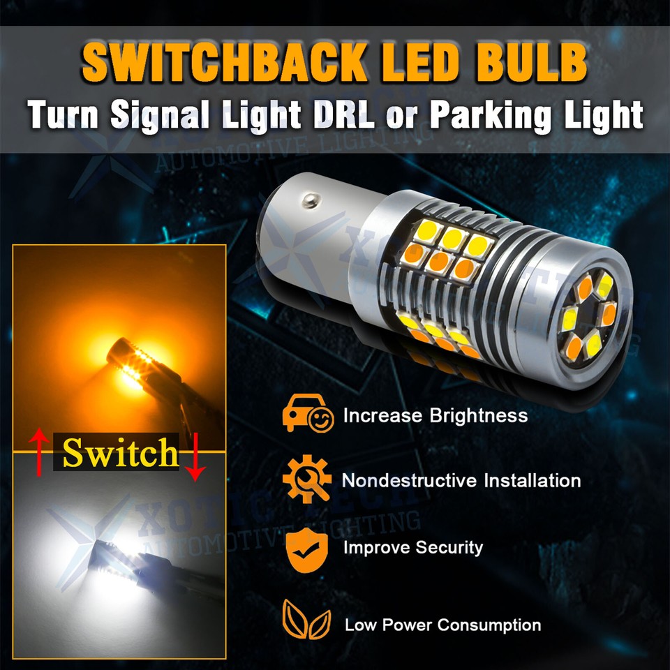 Switchback White/Amber LED Bulbs 1157 For Hyundai Kia Front Turn Signal ...