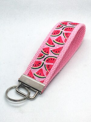 Key Fob Hand Made Wristlet/ Watermelon Pink/ Red/ Green/ Birthday ...