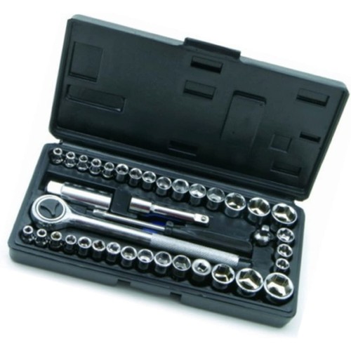 ROLSON 40pc 1/4" & 3/8" Socket Driver Set Metric Imperial Ratchet Bolts ...